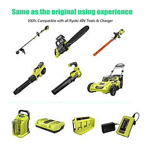 TenHutt 【Upgrade】 6.0Ah 40V Battery Replacement for Ryobi 40V Battery OP4060 for Ryobi 40Volt Cordless Tool Li-ion Battery OP4015 OP4026 OP40201 OP40261 OP4030 OP40301 OP4040 OP40401 OP4050 OP40601