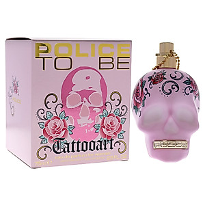 POLICE To Be Tattooart For Woman - Fragrance For Women - Floral Fruity Gourmand Scent - Creamy Sandalwood And A Powdery-Sweet Marshmallow Accord - Eye-Catching Skull Bottle - 2.5 Oz EDP Spray