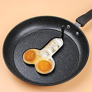 HomeSoGood 2 Pcs Funny Egg Fryer, Stainless Steel Egg Fryer, Non Stick Funny Egg Ring Mould Pancake Cooking Tool with Foldable Handle Kitchen Tools