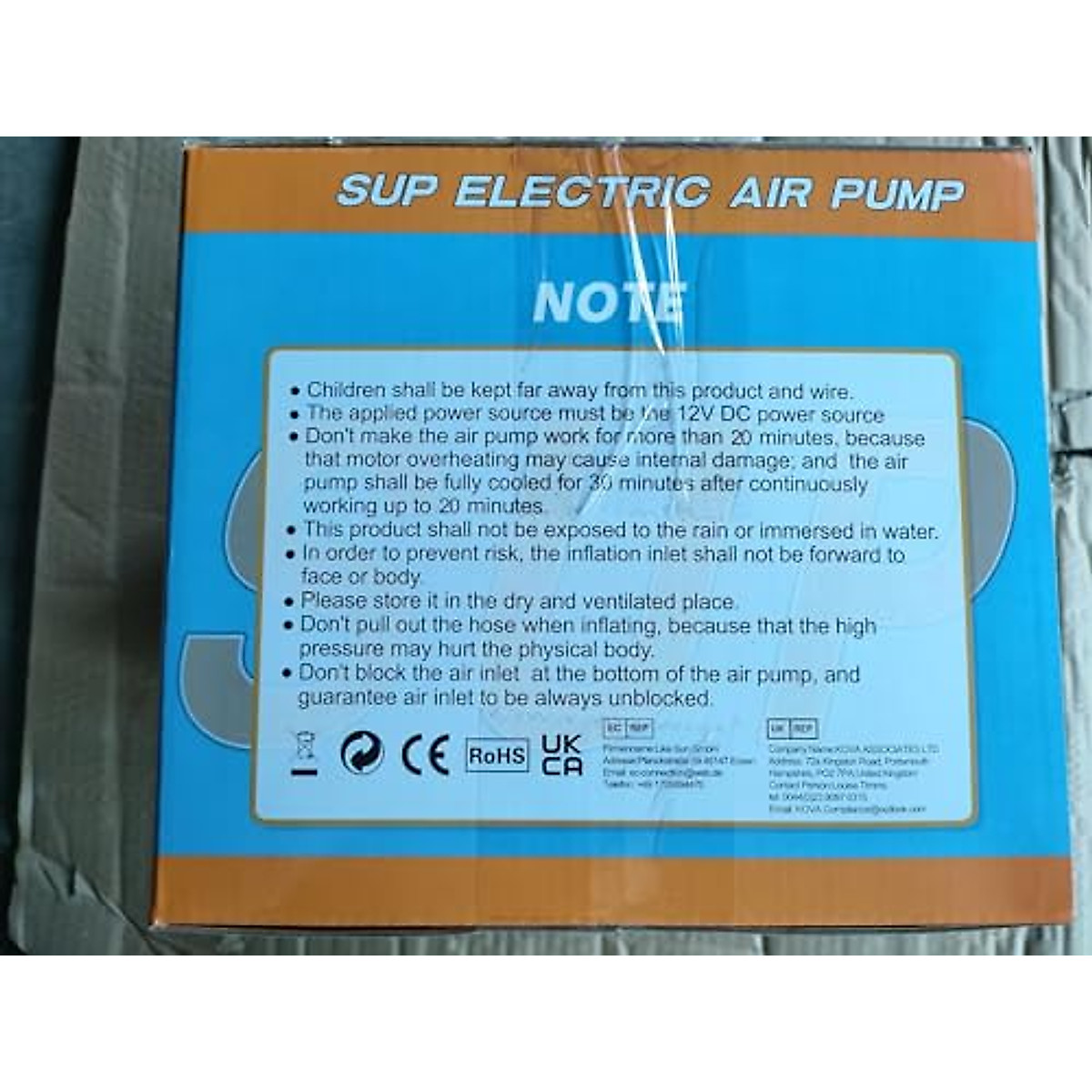 Rechargeable Sup Air Pump Electric Portable, 16PSI 12V with Battery, Stand Up Paddle Board Electric Pump Inflator/Deflator-Portable Air Compressor for Paddle Boards,Boat,Kayak