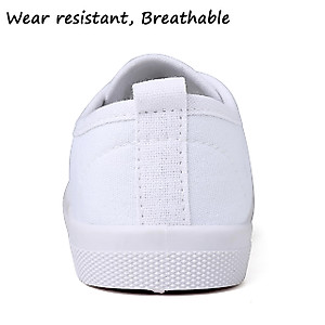 Boy's Girl's Toddlers Canvas Sneakers Slip-On Lightweight Kids Lace up White Sneakers Casual Skin-Friendly Walking Running Shoes Big Kids 1