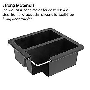W&P Cup Cubes Silicone Freezer Tray with Lid, Charcoal, Makes 2 Perfect 2-Cup Portions, Freeze & Store Soup, Broth, Sauce, Leftovers, Dishwasher Safe