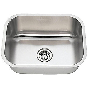 MR Direct 2318-16 Stainless Steel Undermount 23 in. Single Bowl Kitchen Sink, 16 Gauge
