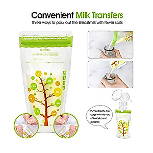 Bimirth Breastmilk Storage Bags, 112 Count BPA Free Convenient Milk Storage Bags for Breastfeeding, 8oz/235ml, 2 Easy Pouring Spouts & Self-Standing Design