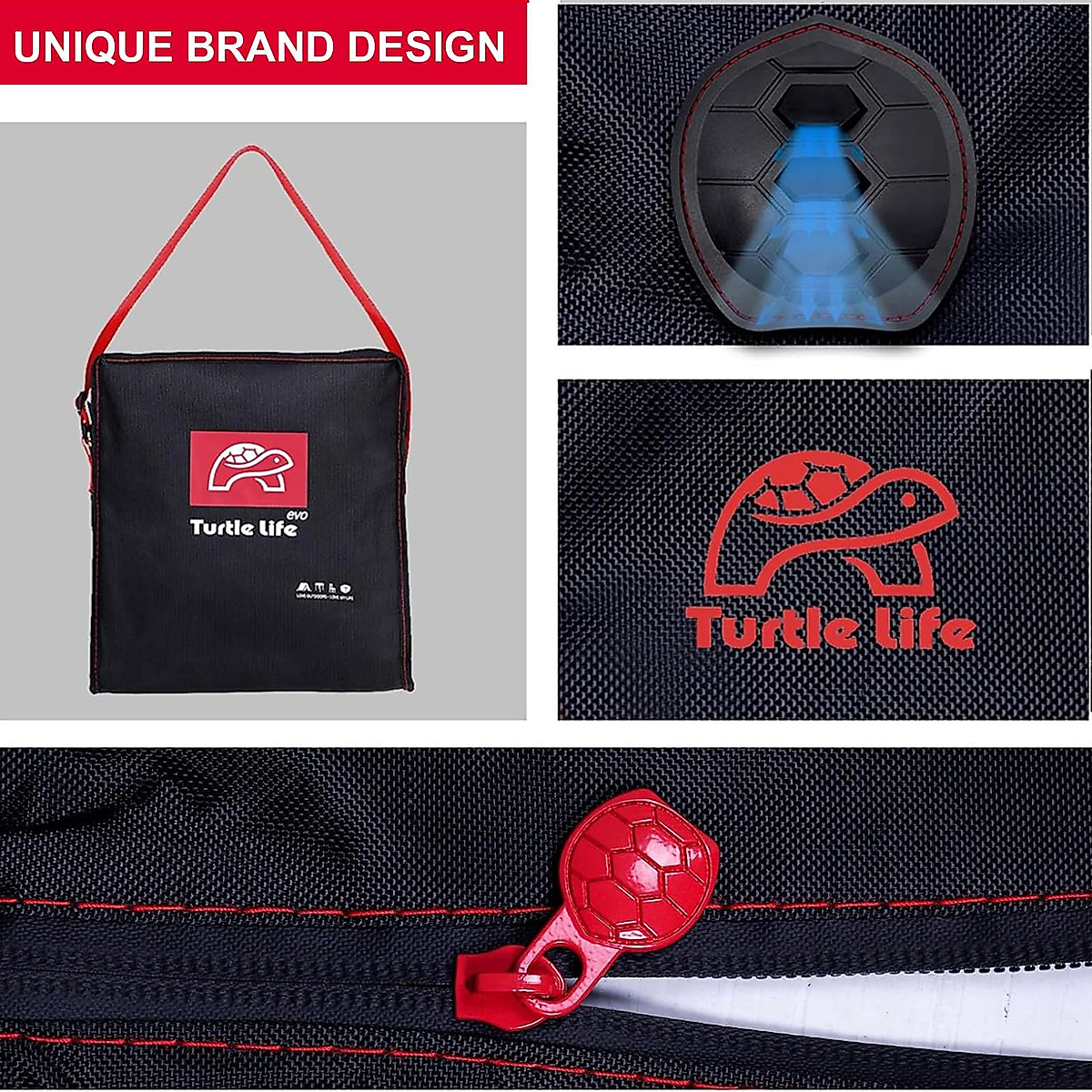 Turtle Life Grill Griddle Cover, Heavy Duty Flat Top Gas Smoke Grill Cover for 28" Blackstone Cooking Station, Medium, Black, 46" Wx24 Dx26 H