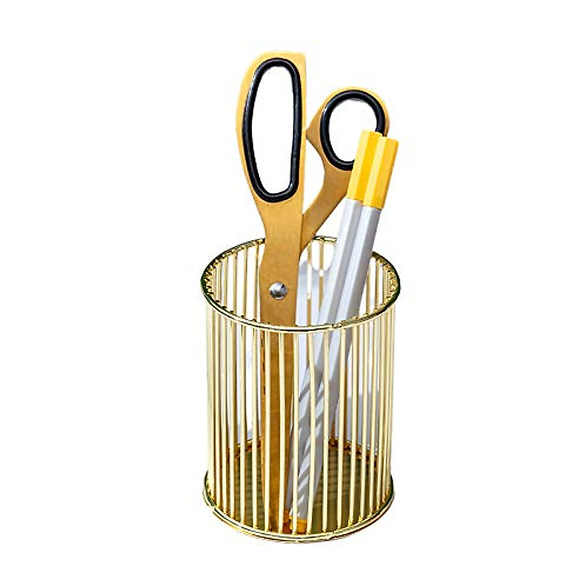 Gold Metal Pen Holder for Desk, Makeup Brushes Cup, Pencil Holders, Office&Home Organizer