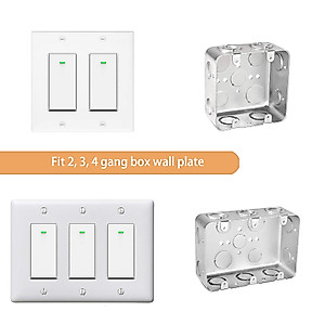 Smart Switch, Works with Alexa and Google Home, Voice control, No hub Required, Timing Synchronization, Suit for 1/2/3/4 Group Type Switch Box Micmi, Neutral wire required, Smart light switch 2pack