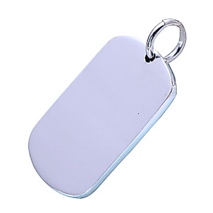 Blank Solid 999 Sterling Silver Dog Tag Pendant for Men Women