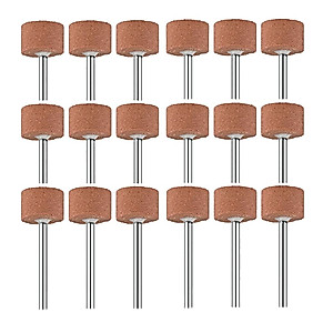 18pcs Rotary Grinding Stones, 1/8'' Shank 15MM Dia Cylinder Shape Abrasive Stone Mounted Grinding Tool for Dremel Rotary Tools