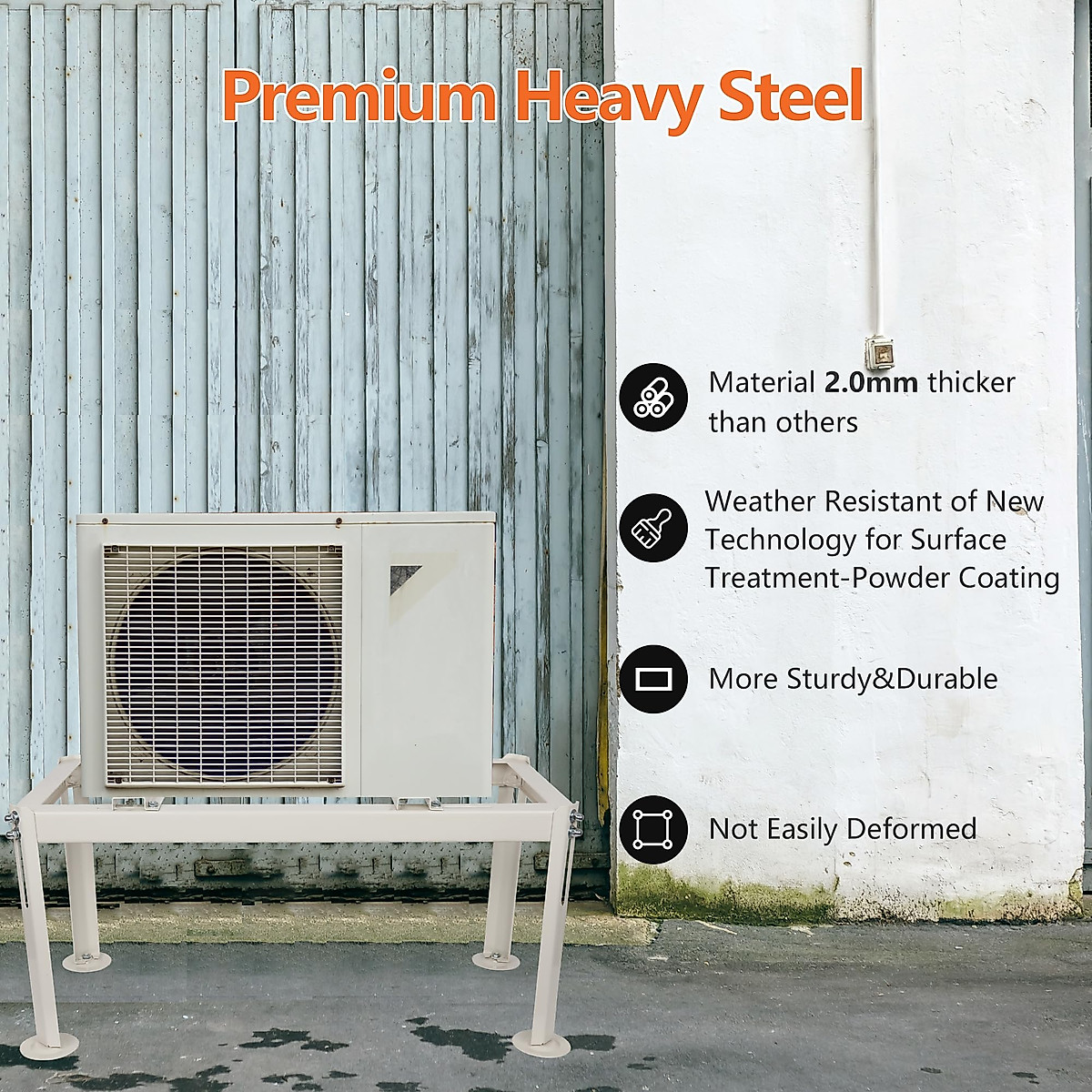 WeCooper Mini Split Ground Stand,Heavy-Duty Condenser Stand for9000-36000BTU,Mini Split AC Bracket for Ductless Air Conditioners Heat Pump System