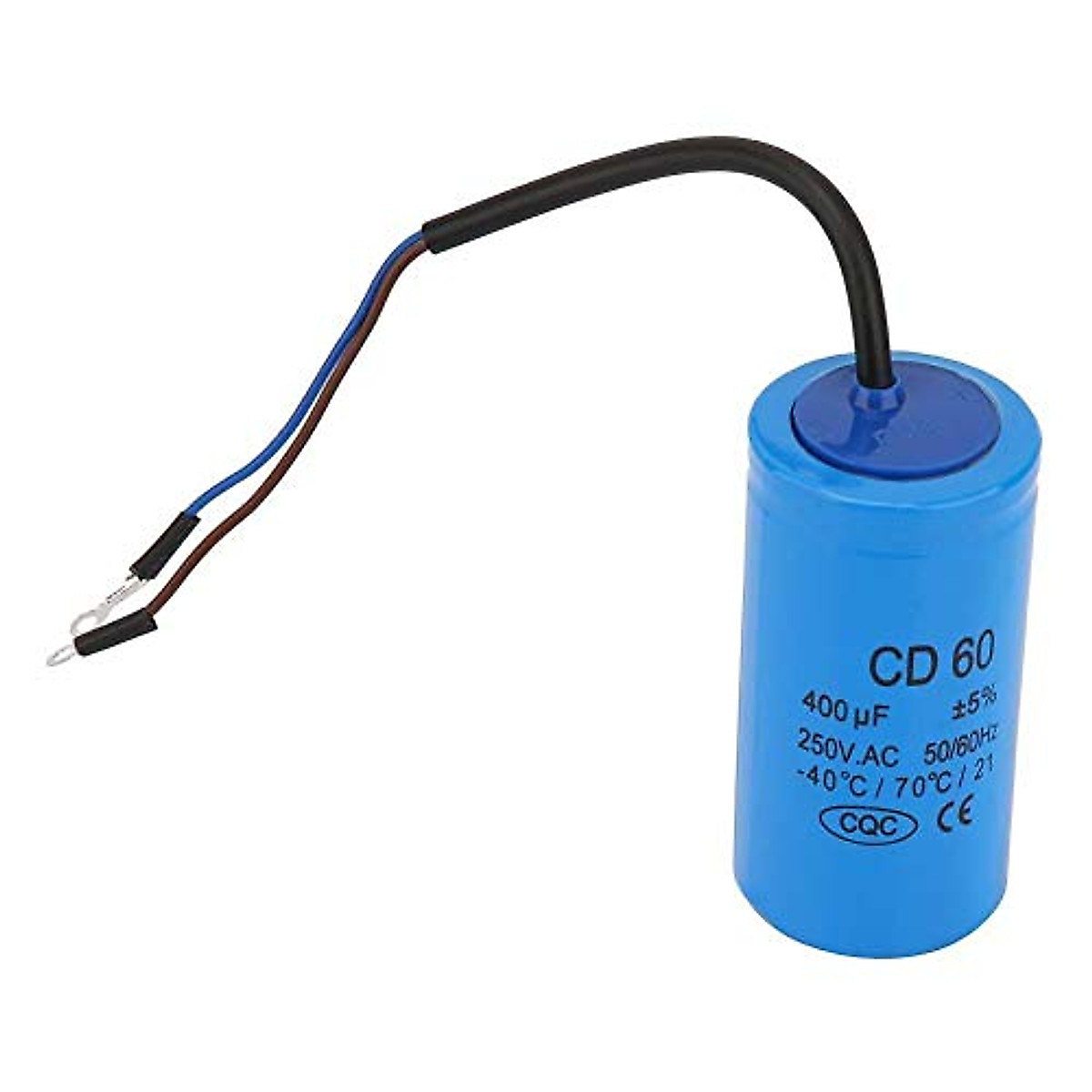 CD60 Run Capacitor with Wire Cable 250V AC 400uF 50/60Hz for Motor Start Motor Air Compressor