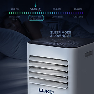 LUKO Portable Air Conditioner 8000 BTU, Cooling, Fan, Dehumidifier 3-in-1 AC Unit for Rooms up to 300 Sq. Ft, Includes Child Lock, Remote Control and Window Kits