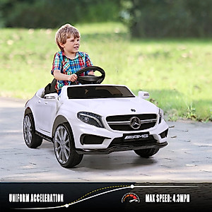 Licensed Mercedes Benz Electric Car for Kids by TOBBI,Toddler Electric Vehicle,Children Ride On Toy with Parental Remote Control/Double Doors/5 Point Safety Belt/LED Lights for Ages 3+