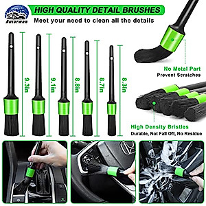 Aucurwen 29Pcs Car Detailing Brush Set, Car Detailing Kit, Auto Detailing Drill Brush Set, Car Polishing & Buffing Pads Kit, Car Cleaning Wash Kit for Interior, Exterior, Wheels, Carpet, Bathroom