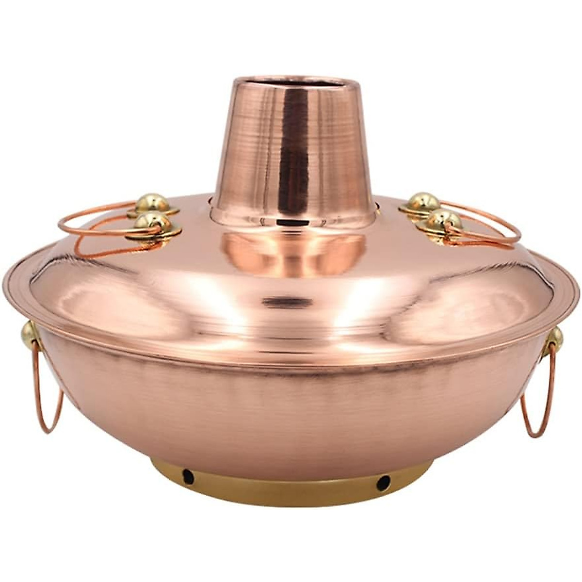 Chafing Dishes Red Copper Thickened Hot Pot, Gas Copper Hot Pot, Hot Pot Chicken Bullfrog Copper Pot for Household and Commercial Use (Color : Brass, Size : 26cm)