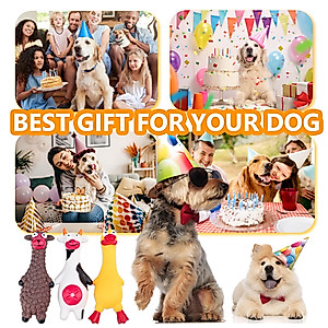 GHOBROFY Latex Squeaky Dog Toys for Small and Medium Dogs, 3-Pack Cute Animal Set, Interactive Dog Enrichment Toys for Boredom Relief and Anxiety Reduction