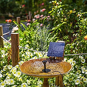 AISITIN DIY Solar Water Pump Kit, Solar Powered Water Fountain Pump with 6 Nozzles, DIY Water Feature Outdoor Fountain for Bird Bath, Ponds, Garden and Fish Tank