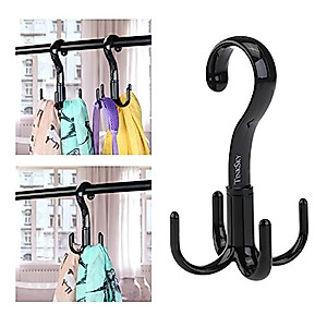 TinkSky Belt Hanger Scarf Tie Rack Holder Hook for Closet Organizer 360 Degree Rotating 3 Pack