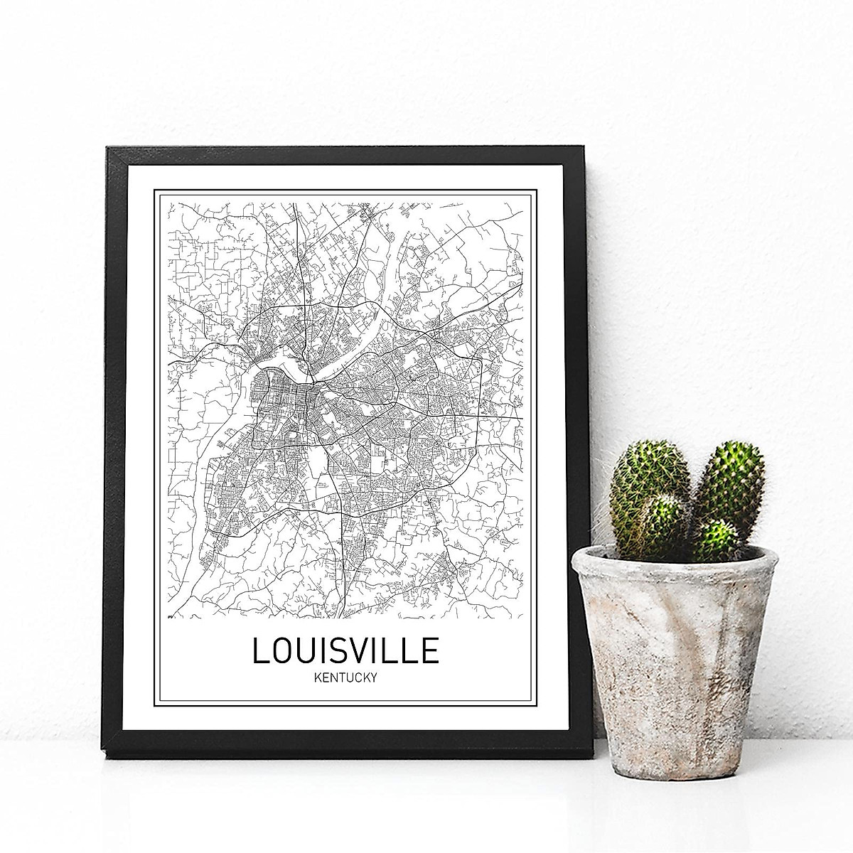 Louisville Poster Map of Louisville Map City Map Posters Modern Map Art City Prints Kentucky Art Minimal Print KY Poster City Poster City Map Wall Art Minimalist Posters 8x10