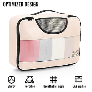 Veken 8 Set Packing Cubes for Travel, Gifts for Women Mom, Suitcase Organizer Bags for Luggage with Hanging Toiletry Bag and Shoe Bag, Vacation Essentials Travel Accessories for Cruise Ship