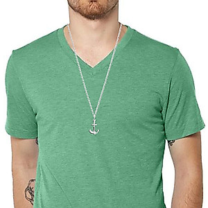 Ritastephens Sterling Silver Cross Marine Anchor Pendant Charm Necklace 24" Large