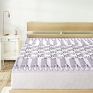 Mellow 1.5 Inch 5-Zone Memory Foam, Soothing Lavender Infusion, Full Mattress Topper