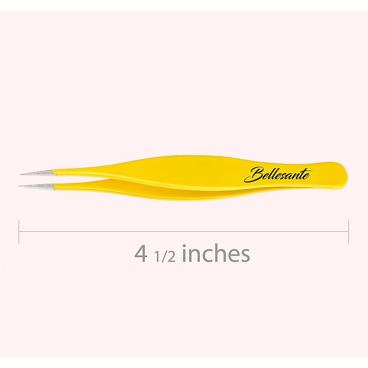 Bellesante 2 PCS Precision Surgical Grade Tweezers - Best Stainless Steel Sharp Tweezers for Ingrown Hair Extraction, Precise Eyebrow, Facial and Body Hair Grooming, Splinter, & Tick - Needle Nose