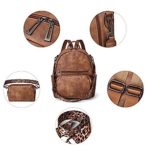 YIQUN Backpack Purse for Women, Leather Purse Backpack Shoulder Bag Designer women backpack Travel Backpack with Belt Bag