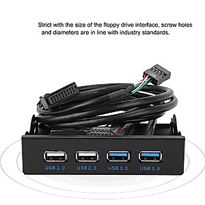 ASHATA USB Front Panel,3.5-inch 19PIN/9 Pin High Speed USB3.0+USB2.0 4-Port Floppy Drive Front Panel,USB 3.0 Front Panel 3.5 Plug and Play,Easy to Install