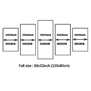 HD Printed Car Art Painting 5P Wall Decor FORD MUSTANG GT500 ELEANOR CANVAS SET Canvas Decor Painting (12x16x2 12x24x2 12x32,Unframed)