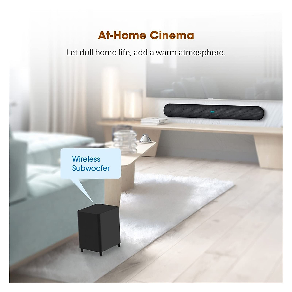 DINGZZ 100W TV SoundBar 2.1 Speaker Home Theater System Sound Bar 3D Surround Remote Control with Wall Mount