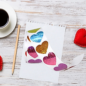 Glitter Valentine's Day Heart Stickers for Envelopes 500pcs Valentine Stickers Decorative Love Stickers Holiday Decorations Wedding Supplies