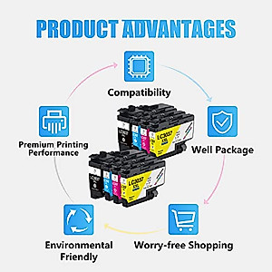 Miss Deer LC3037 Ink Cartridges Compatible Replacement for Brother LC3037 LC3037XXL LC3039, High Yield use with MFC-J6945DW MFC-J5845DW XL MFC-J5945DW MFC-J6545DW XL (2 BK/2C/2M/2Y) 8PK