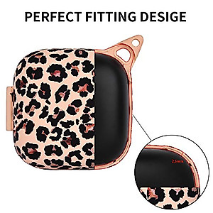 AIRSPO Silicone Case Cover for Powerbeats Pro Anti-Lost & Shockproof Easy Carrying Protective Case with Keychain (Leopard Print)
