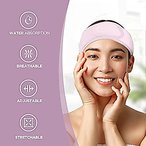 Cotton Head Towel | Pink Headband | Spa Set Towel Wrap and Makeup Headband | Easy Use| Good Water Absorption | Quick-Dry Head Towel Wrap for Women |