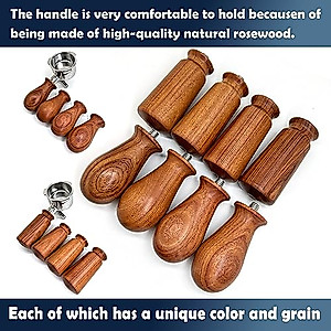 NEOUZA 51mm Espresso Portafilter Compatible with DeLonghi Dedica EC685 Coffee Machine,Mini Wood Handle,Non-pressurized Basket,Double Spouts (H1 Handle)