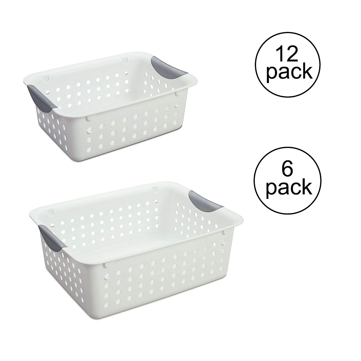 Sterilite Medium Plastic Storage Container (6 Pack) and Small Plastic Storage Container (12 Pack)