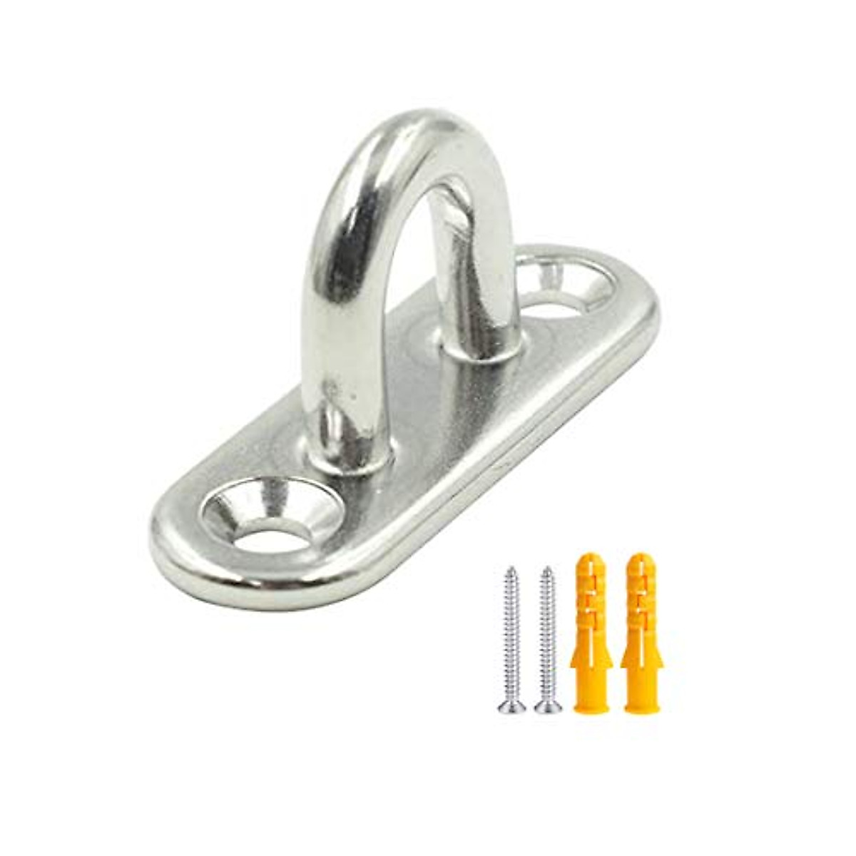 Hxchen M5 Eye Plate Marine Oval Buckle Fixed Plate Seat Rope Pull Ring Oval Door Buckle 304 Stainless Steel 1.8 Inch Length - (5 Pcs)