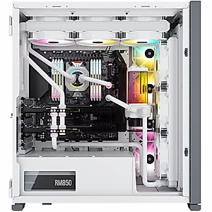 CORSAIR iCUE 7000X RGB Full-Tower ATX PC Case – Three Tempered Glass Panels – Spacious Interior – Easy Cable Management – 4x CORSAIR SP140 RGB ELITE Fans Included – White