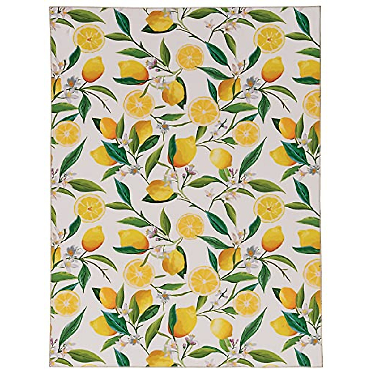 Linon The Anywhere Washable Rug Wesley Ivory/Yellow 3' X 5' Accent Rug