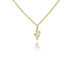 Sora Tuki Gold Snake Necklace Silver Snake Pendant Necklace Layered Snake Necklace for Women Serpent Gold Necklaces for Women Trendy Necklace Dainty Snake Jewelry