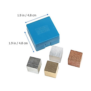 POPETPOP Density Cubes Set - 4 Pcs Chemistry Element Density Cube Includes Copper Iron Aluminum Wood, Physical Experiment Cube for Density Investigation Specific Gravity Activities