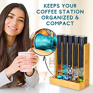 House Perfect Coffee Pod Holder - Coffee Pod Organizer for Kitchen Countertops and Coffee Stations or Coffee Bars - compatible with Nespresso Pods Holder Original Size - Coffee Pod Storage