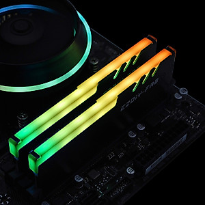 EZDIY-FAB ARGB Memory RAM Cooler DDR Heatsink with Controller for DIY PC Game MOD DDR3 DDR4 (Compatible with ASUS Aura Sync,GIGABYTE RGB Fusion and MSI Mystic Light Sync)-Black-2 Pack