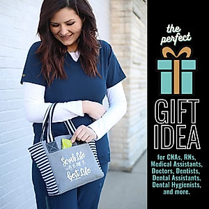 Brooke & Jess Designs Nurse Bags for Work - Insulated Nurse Bag, Medic Tote, Clinic Bag for Nursing, CNA Bags, RN Bags, RN Tote, Nurse Gifts for Women, Graduation