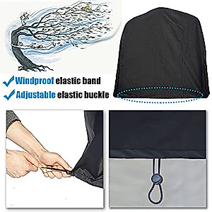 COOSOO Log Rack Hoop Cover Round Outdoor Heavy Duty Waterproof Log Hoop Cover Fire Wood Dry Stand Protection All Weather With Windproof Elastic Band for Garden Lawn Black