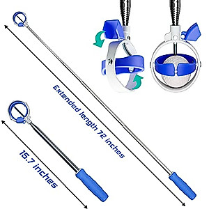 Golf Ball Retriever, Golf Ball Retriever Telescopic for Water with Spring Release-Ready Head, Ball Retriever Tool Golf with Locking Clip, Grabber Tool, Golf Accessories Golf Gift for Men(Blue, 6ft)