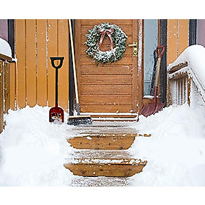 Attraction Design Snow Shovel for Kids Christmas Decoration, 23 x 5 Inch Small Metal Shovel Wood Handle Garden Tool with Decorative Christmas Snowman Pattern Xmas Gift for Children (Snowman Shovel)