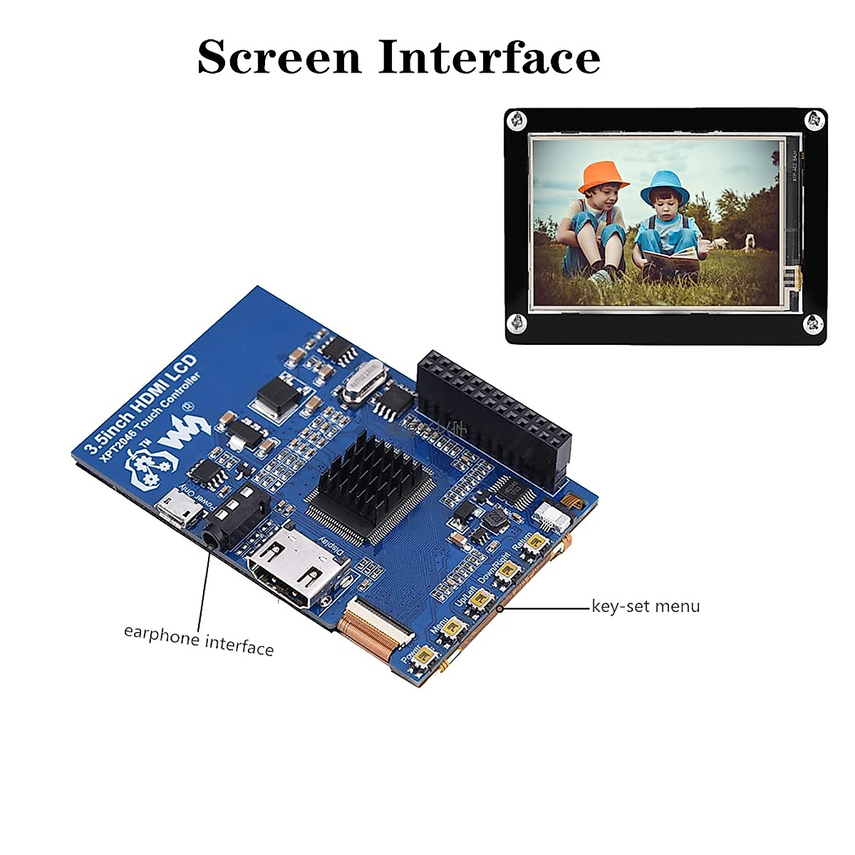 Eboxer 3.5 Inches 1080P IPS Display for Raspberry Pi, Touch Screen LCD Display with Black Acrylic Case, HDMI Monitor for Raspberry Pi, PC Computer DIY Set, Tablet Replacement Part