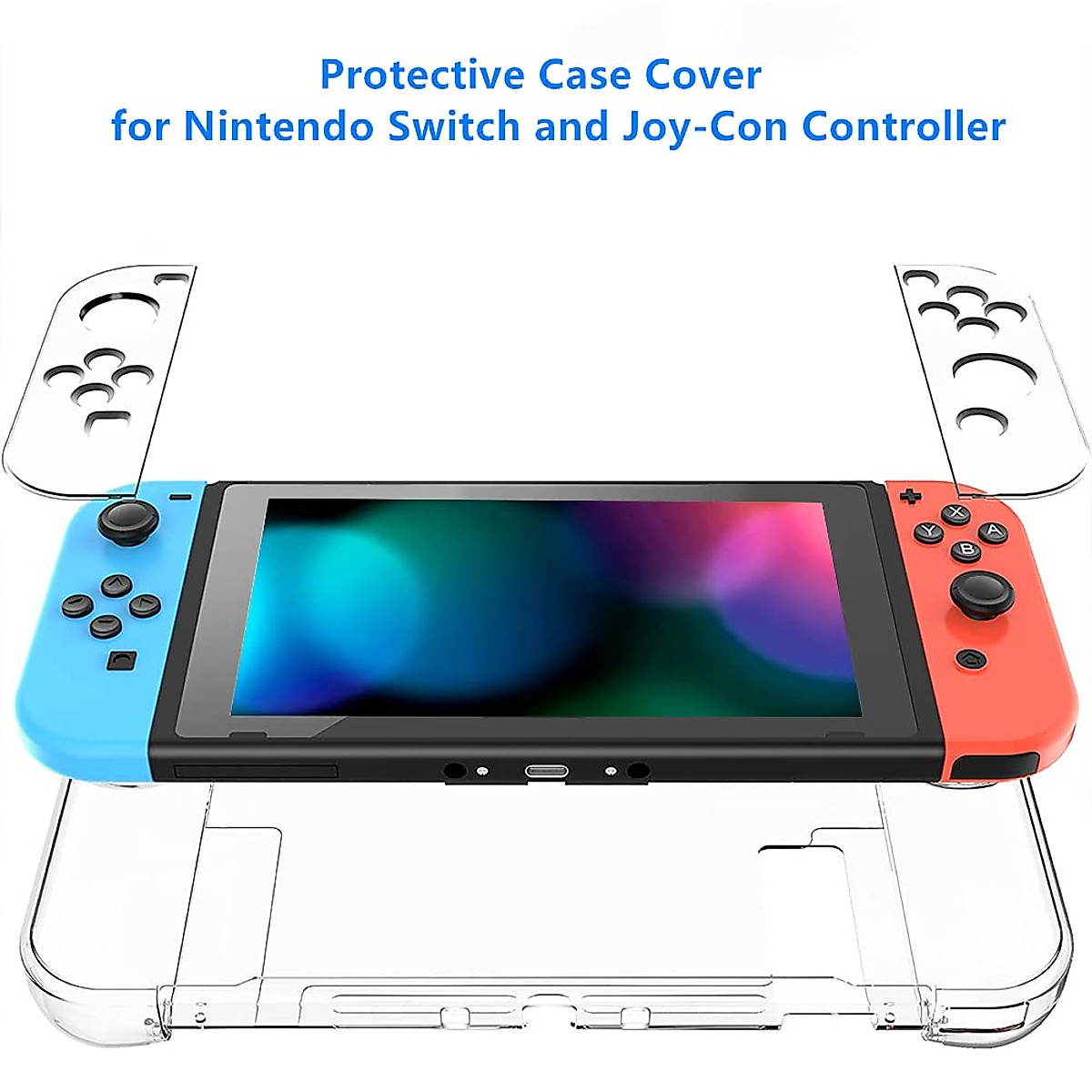 ELIATER Switch Accessories Bundle for Animal Leaf Crossing, Switch Carrying Case with Playstand & Screen Protector & 4 Thumb Grip Caps & Protective Cover & Charging Cable & Pendant